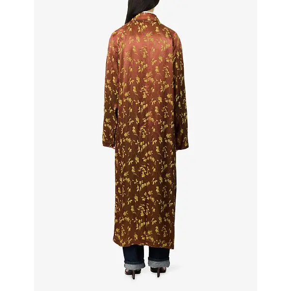 Dries Van Noten Raltonel Floral Satin-jacquard Coat