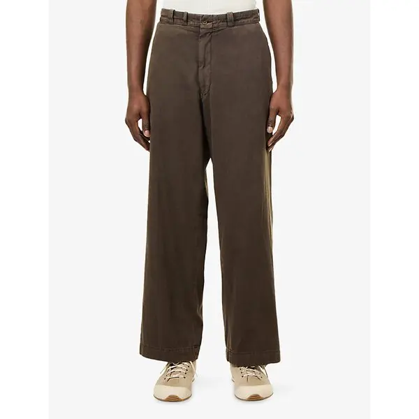 A.PRESSE Vintage Type 4 Cotton-chino Trousers - Brown
