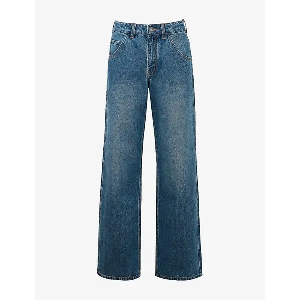 House Of Cb The Boyfriend Low-rise Baggy Jeans - Medium Wash