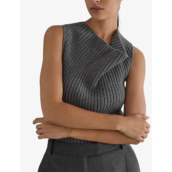 REISS Maggie Cowl-neck Wool-blend Vest