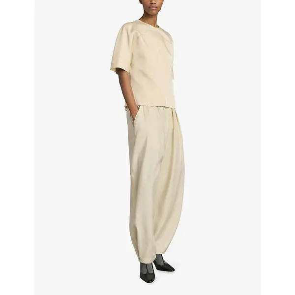 Soeur Vernon Wide-leg Silk-blend Trousers - Ecru