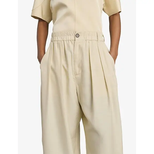 Soeur Vernon Wide-leg Silk-blend Trousers - Ecru