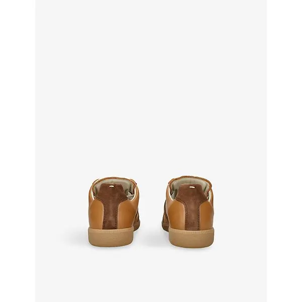 MAISON MARGIELA Replica Leather And Suede Trainers - Tan