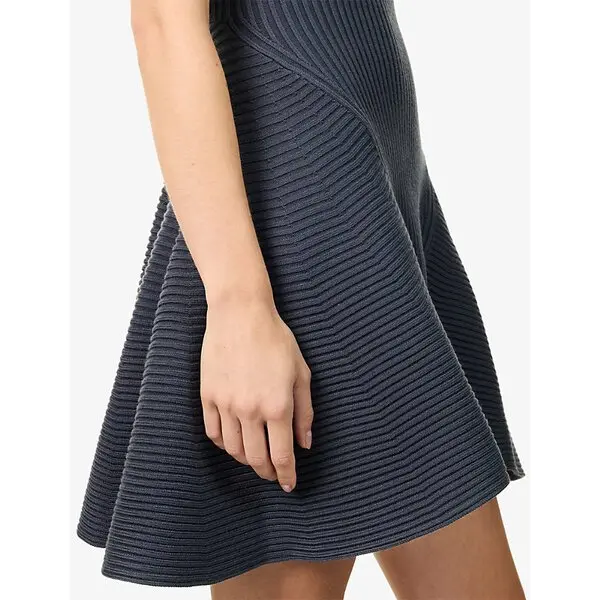 Alaïa Ribbed Flared-hem Wool-blend Midi Dress