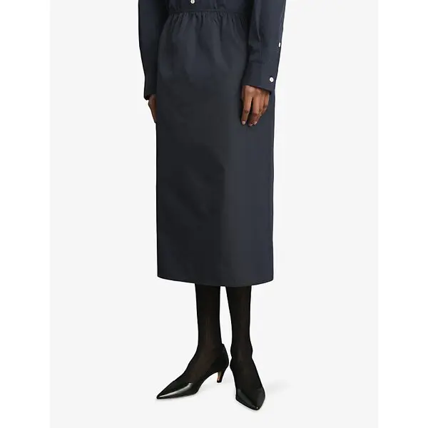 Soeur Lili Elasticated-waist Silk-blend Midi Skirt
