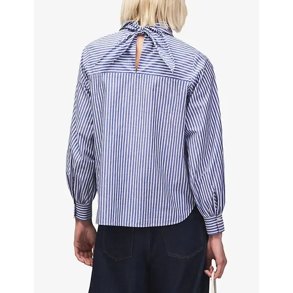 RO&ZO Striped Cotton Scarf Shirt