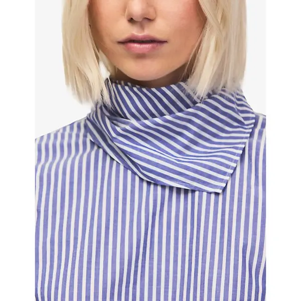 RO&ZO Striped Cotton Scarf Shirt