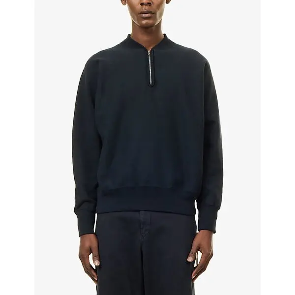 A.PRESSE Vintage Quarter-zip Cotton Jumper