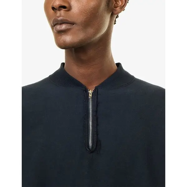 A.PRESSE Vintage Quarter-zip Cotton Jumper