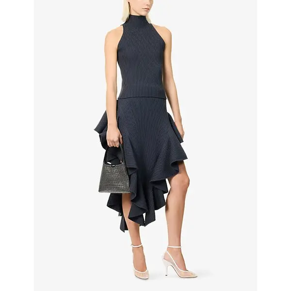 Alaïa Ribbed Halterneck Wool-blend Top