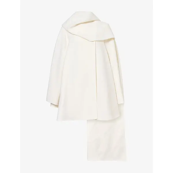 Alaïa Scarf-trim Wool Coat
