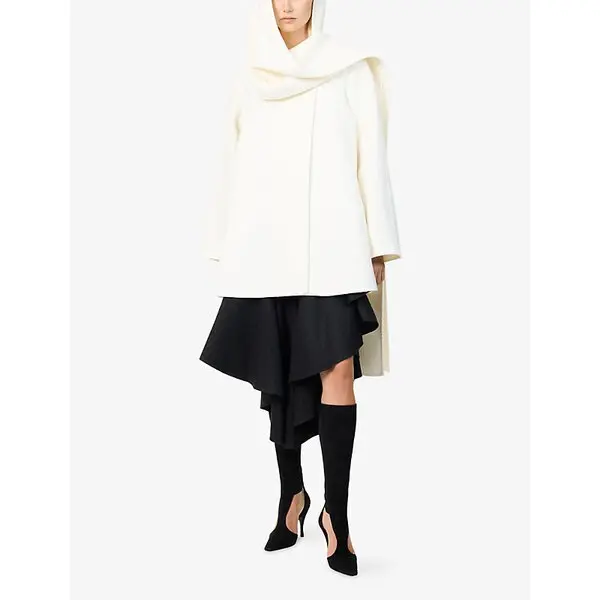 Alaïa Scarf-trim Wool Coat