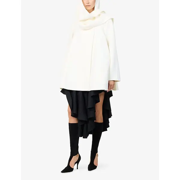 Alaïa Scarf-trim Wool Coat