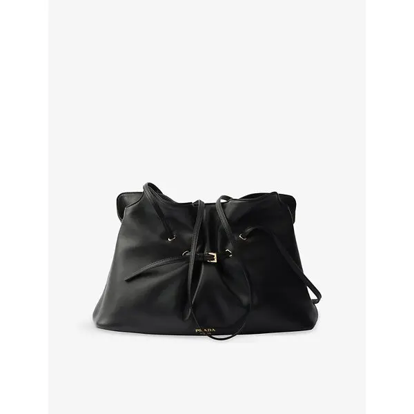 Prada Dada Large Leather Tote Bag - Black