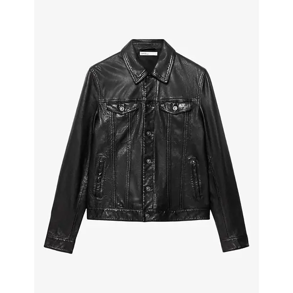 ALLSAINTS Chaiyo Leather Trucker Jacket Xxl