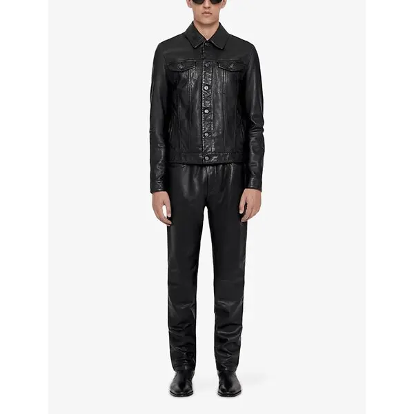 ALLSAINTS Chaiyo Leather Trucker Jacket Xxl