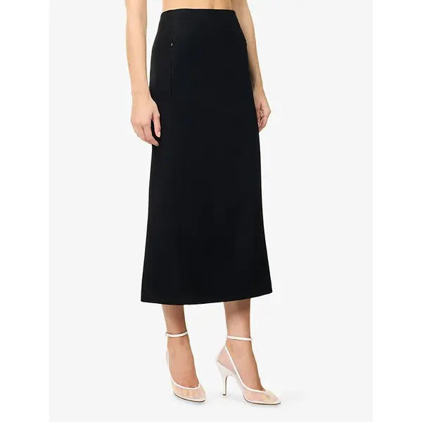 Alaïa Panelled Wool Midi Skirt