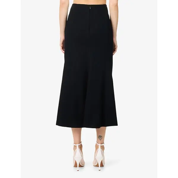 Alaïa Panelled Wool Midi Skirt