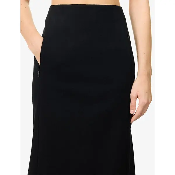 Alaïa Panelled Wool Midi Skirt