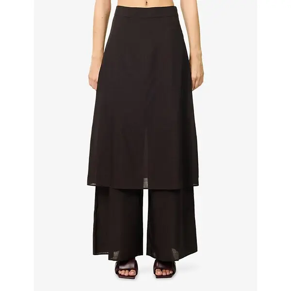 RUOHAN Skirt-overlay Wool Trousers