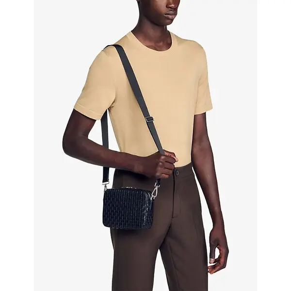 Sandro Small Woven Leather Cross-body Bag