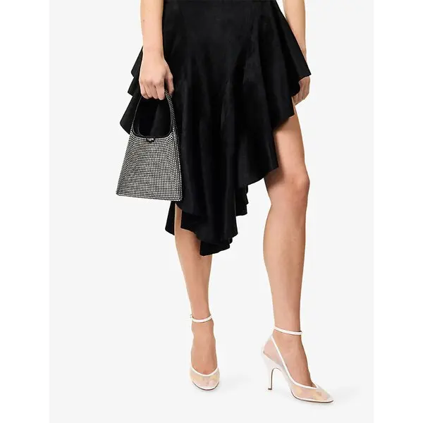 Alaïa Stud-embellished Hobo Suede Shoulder Bag