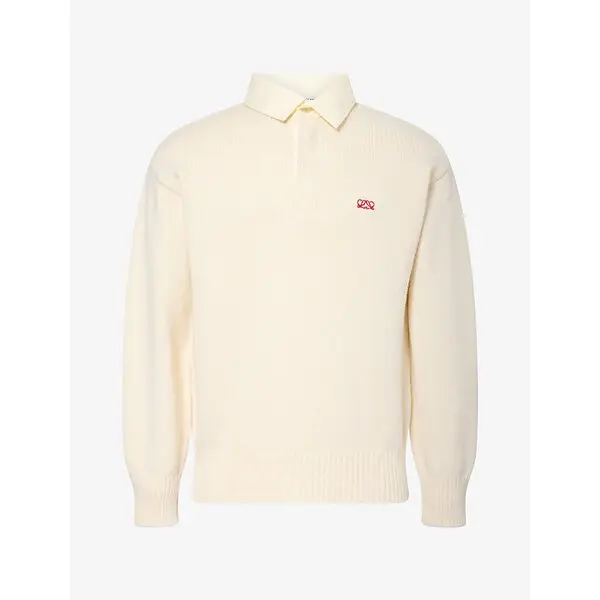 Loewe Logo-embroidered Wool Polo Jumper