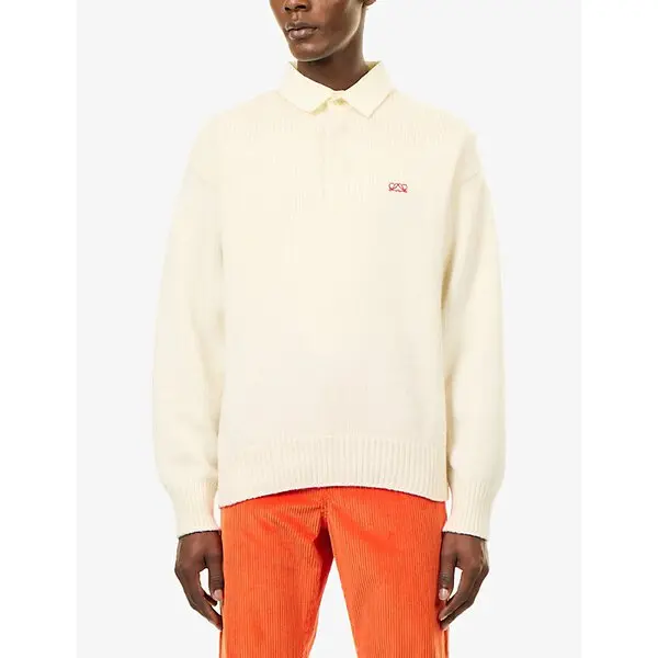 Loewe Logo-embroidered Wool Polo Jumper