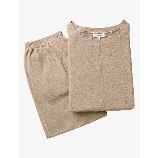 THE WHITE COMPANY Brushed Rib Lounge Jersey Pyjama Set - Midnight