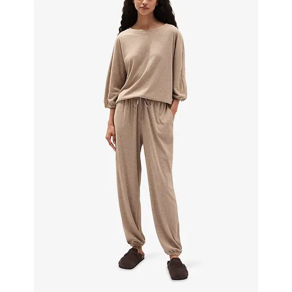 THE WHITE COMPANY Brushed Rib Lounge Jersey Pyjama Set - Midnight