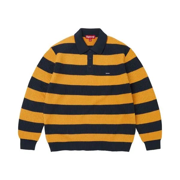 Supreme Small Box Sweater Polo 'navy Stripe
