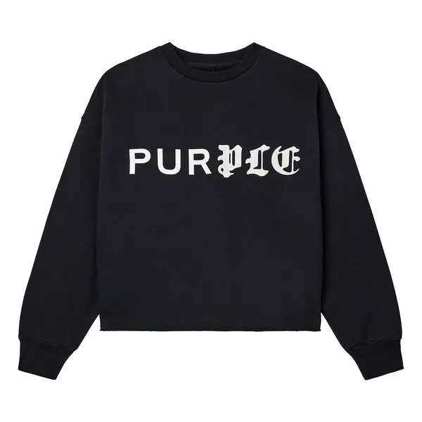 PURPLE BRAND Hwt Flc Raw Edge Crewneck