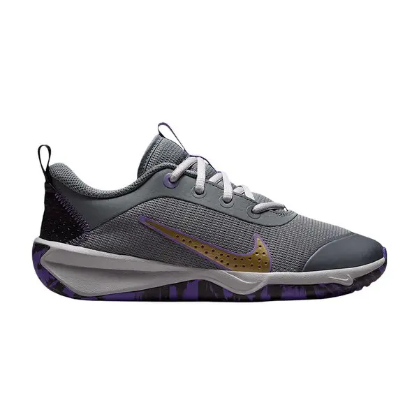 Nike Omni Multi-court Indoor Court Gs 'smoke Action Grape Light Smoke Metallic Gold - Grey