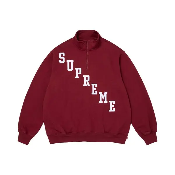 Supreme Slant Appliqué Half Zip Pullover 'cardinal - Red