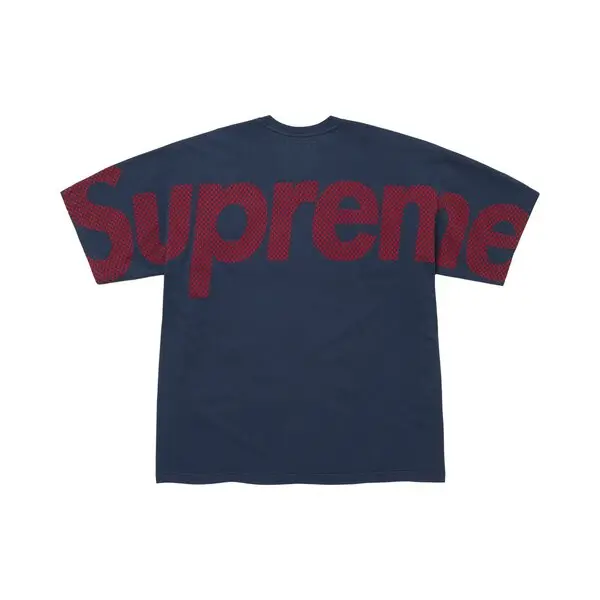 Supreme Checkerboard Intarsia Short-sleeve Top 'navy - Blue