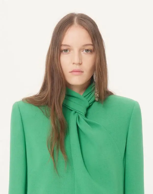 Valentino Garavani Short Dress In Crispy Light Wool