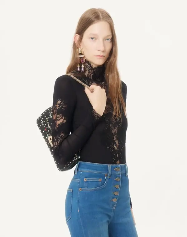 Valentino Garavani Jersey Bodysuit With Lace