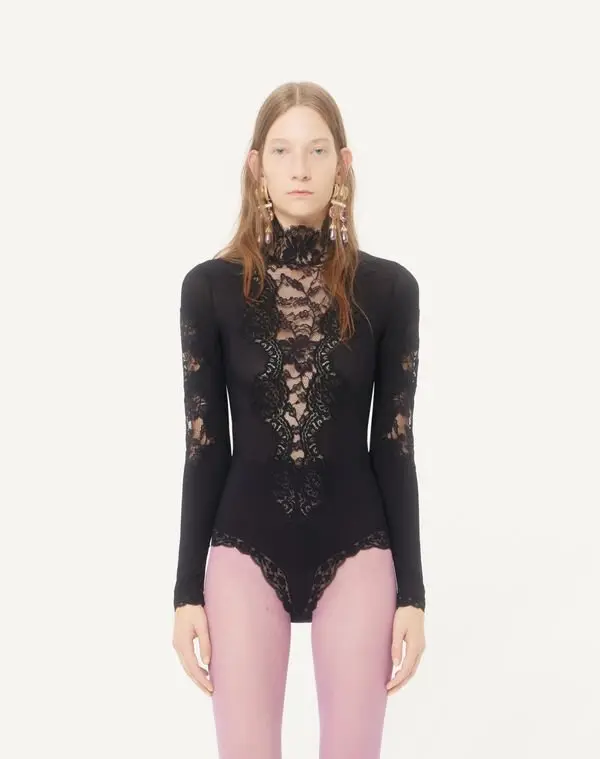 Valentino Garavani Jersey Bodysuit With Lace