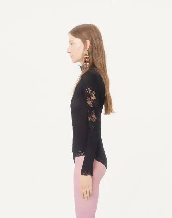 Valentino Garavani Jersey Bodysuit With Lace