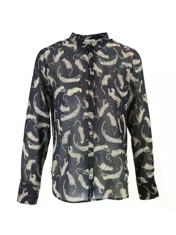 FORTE_FORTE Royal Leopard-print Long-sleeve Shirt