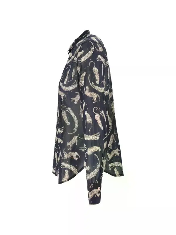 FORTE_FORTE Royal Leopard-print Long-sleeve Shirt