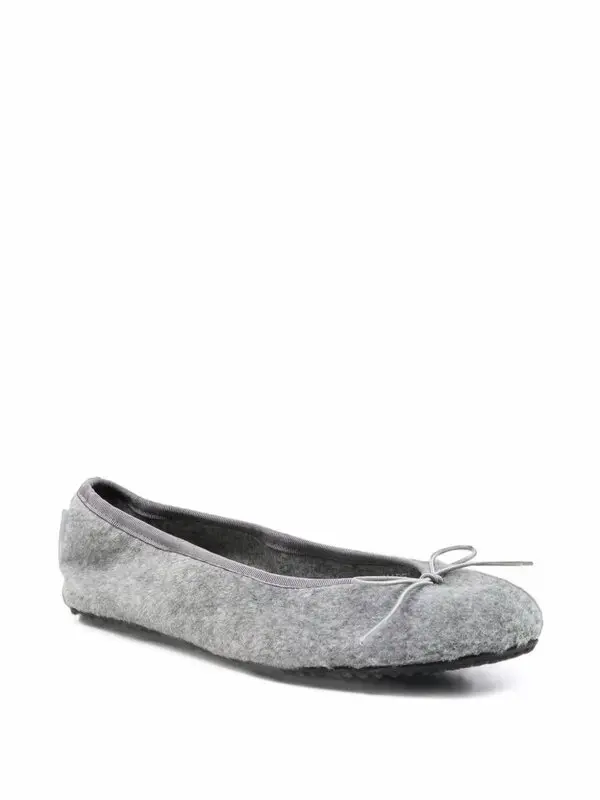 Gimaguas Bow-detail Felt Ballet Flats