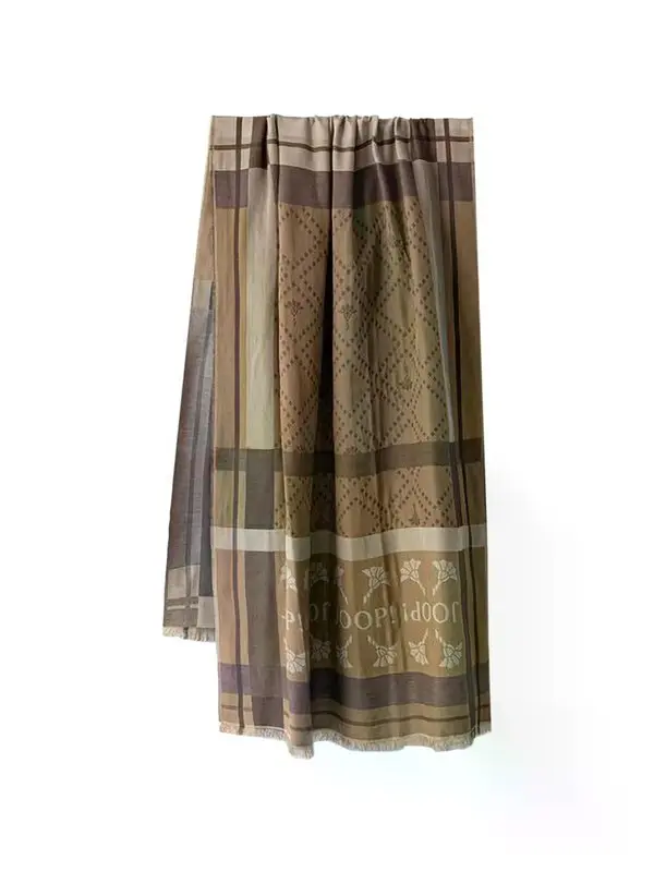 JOOP! Cornflower Logo-print Fringed Scarf - Brown