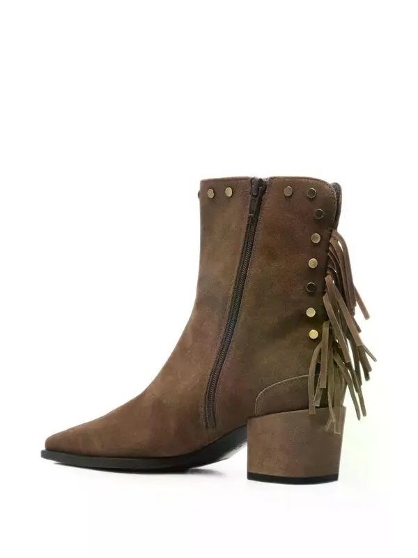 KENNEL&SCHMENGER Zuri Fringed Stud-embellished Ankle Boots