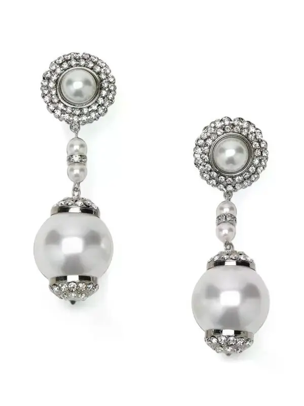 Alessandra Rich Crystal-embellished Faux-pearl Drop Earrings
