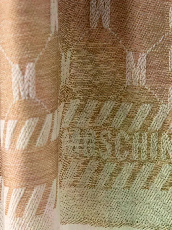 Moschino Monogram-pattern Fringed Wool Scarf
