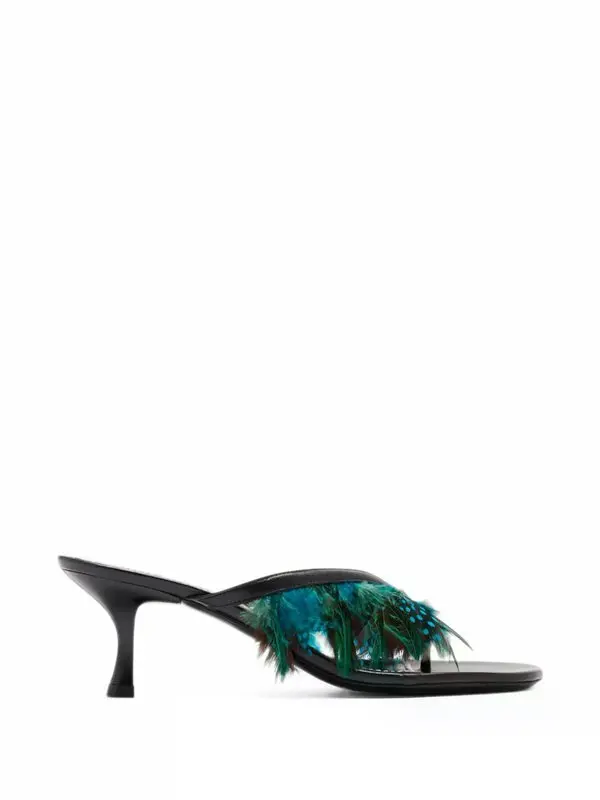 Staud Freja Feather-trim Sandals