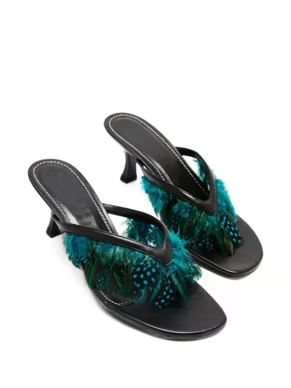 Staud Freja Feather-trim Sandals