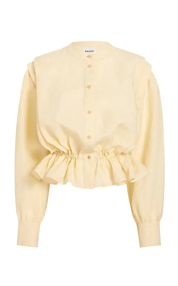 Khaite Calypso Relaxed Linen Top