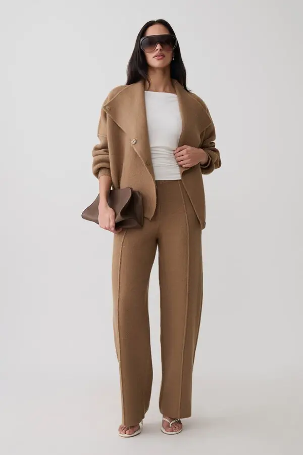 Meshki Brittany Pleat Front Knit Pants